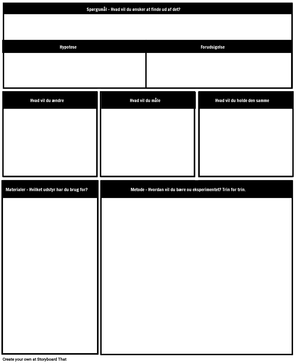 Foundation Eksperimentel Design ark Storyboard