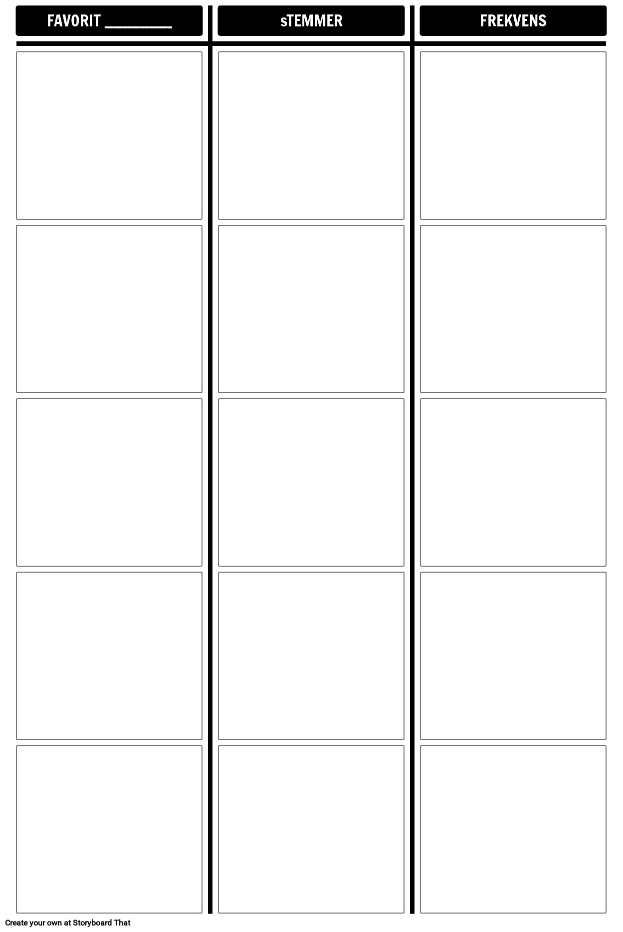 Frequency Tally Chart Template Storyboard af da-examples