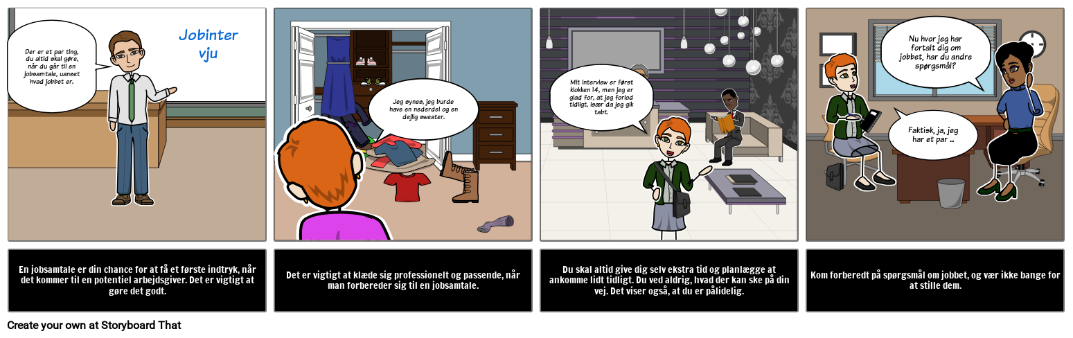 Job Interview Social Story Storyboard por da-examples