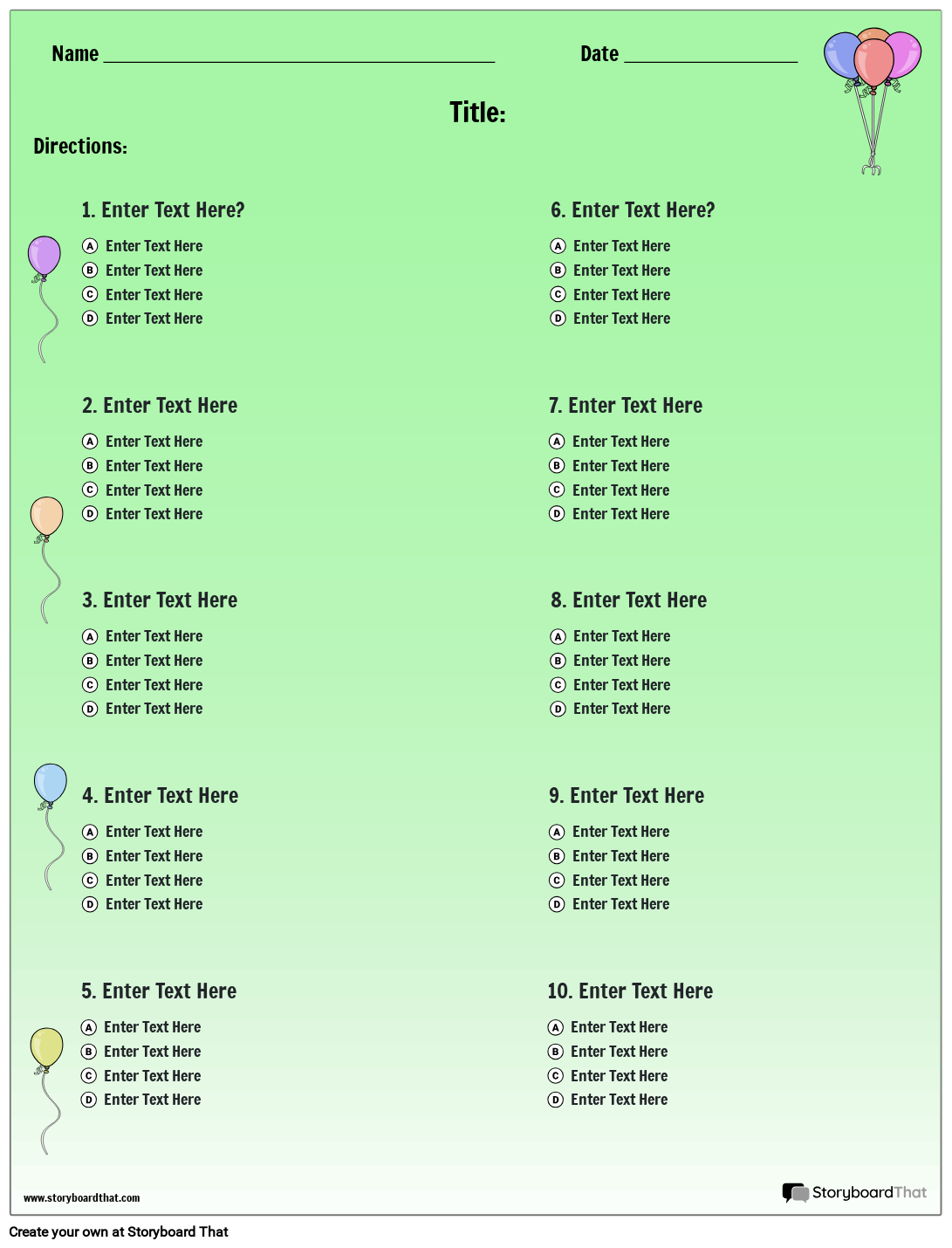 Multiple Choice 3 Storyboard Por Da examples