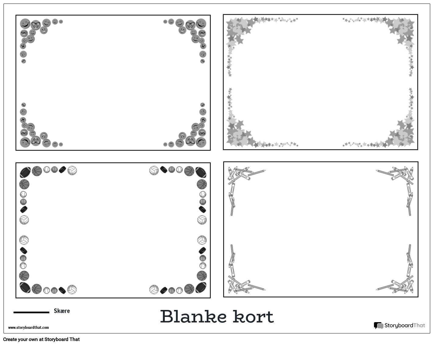 Ny skabelon til sidekort 2 (sort/hvid) Storyboard Ny skabelon til sidekort 2 (sort/hvid) Storyboard