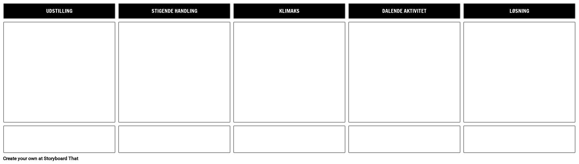 Plot Diagramskabelon - 5 Celler Storyboard par da-examples