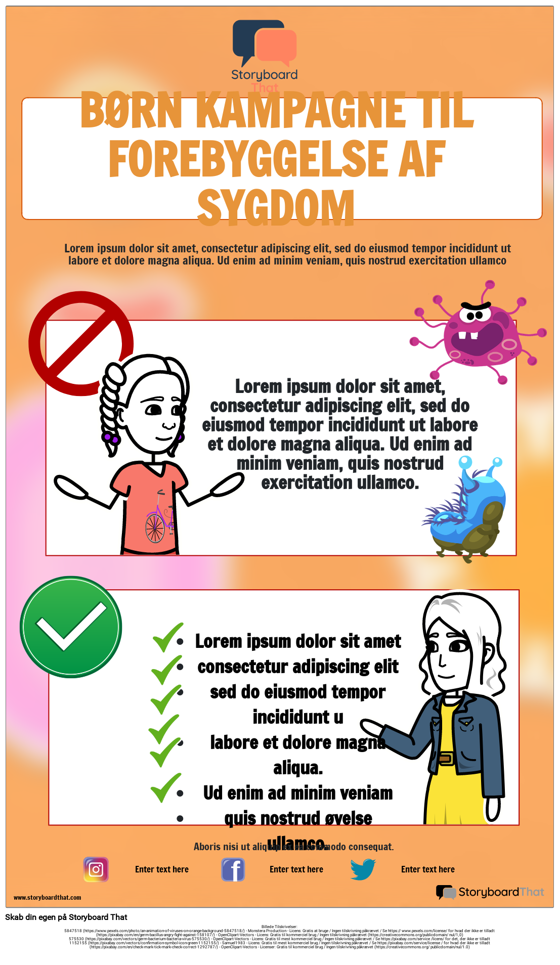 redigerbar PSA-plakat til børn Storyboard by da-examples