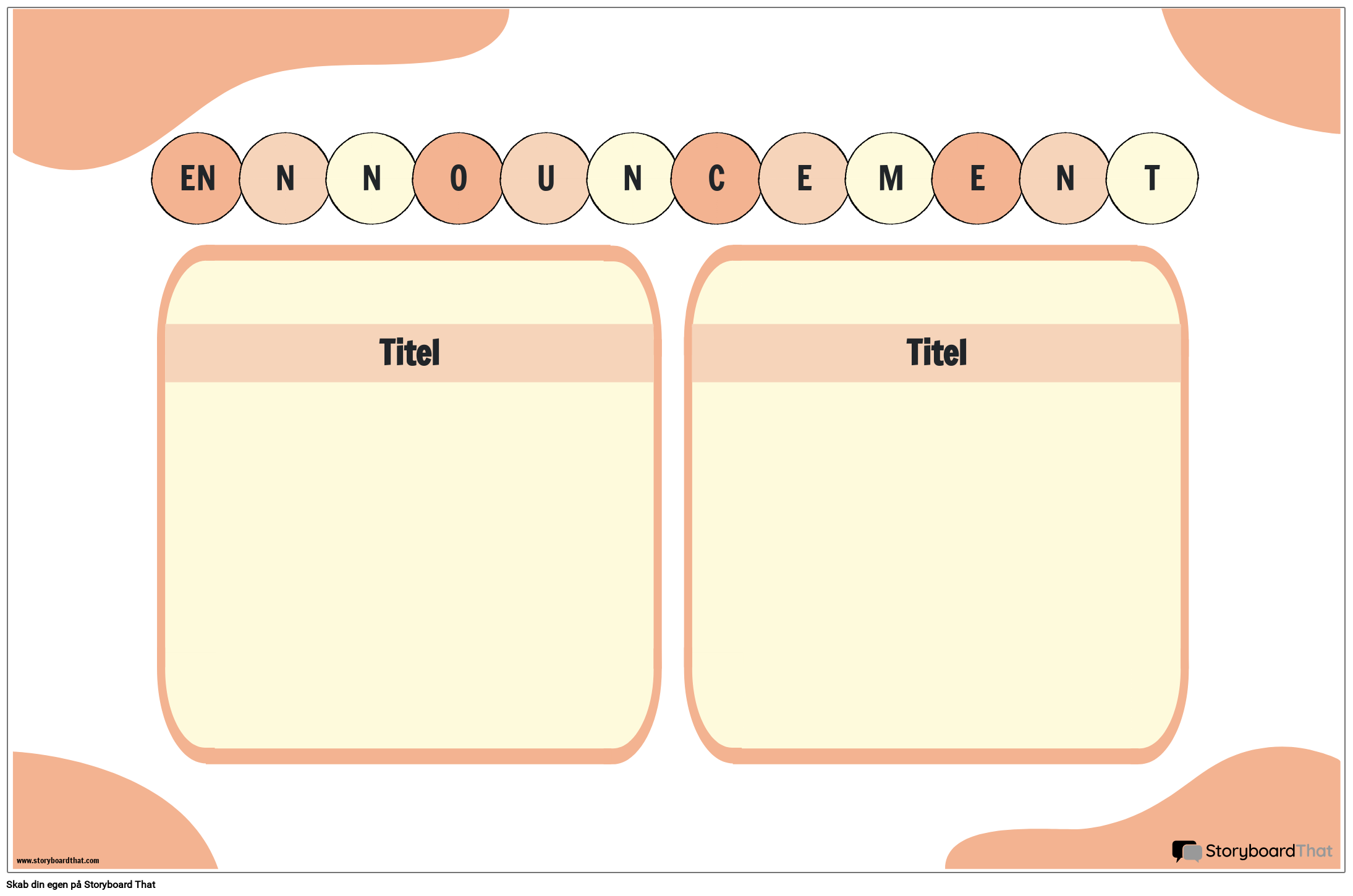Skabelon til Meddelelseskort Storyboard af da-examples