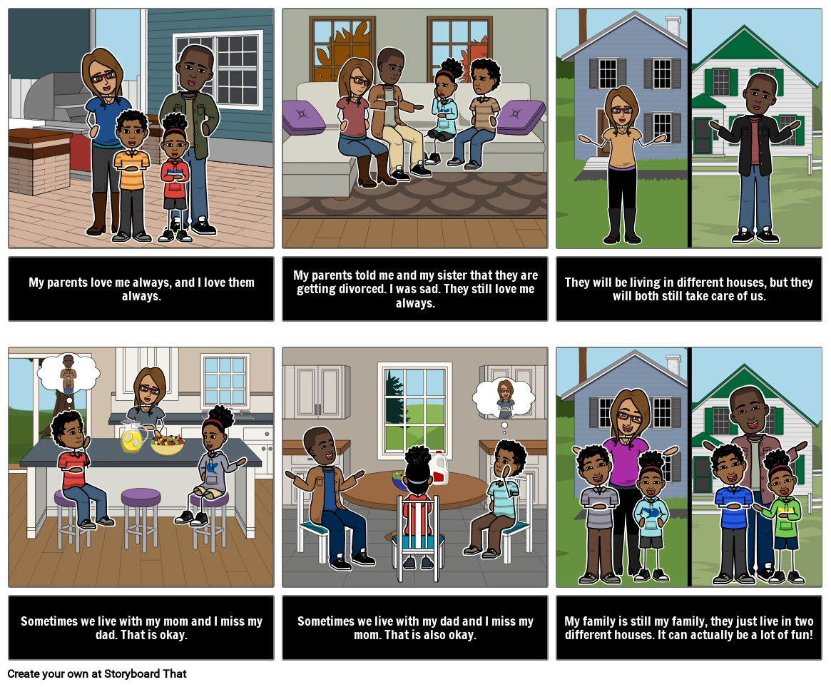 Skilsmisse Social Story Storyboard par da-examples