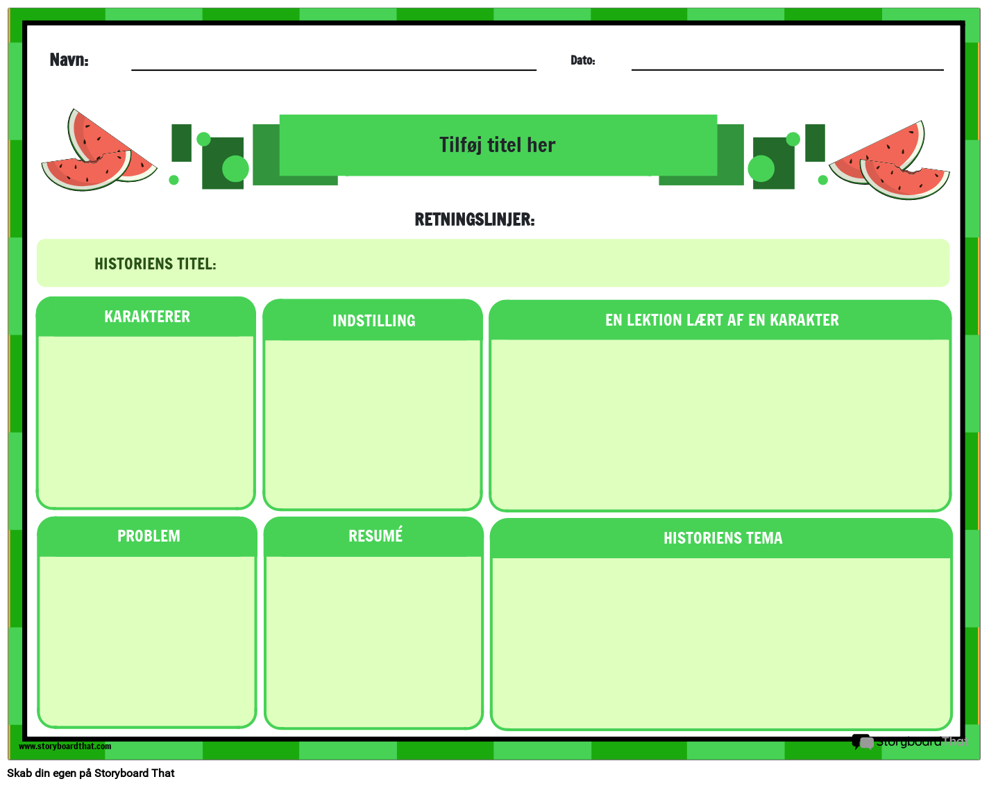 Søgning Efter et Tema - Arbejdsark Storyboard par da-examples