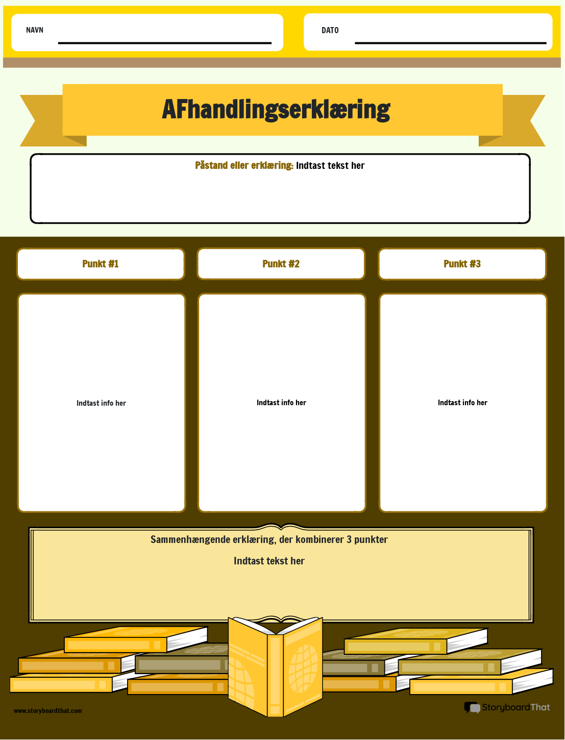 Speciale Erklæring Bog Tema Storyboard par da-examples