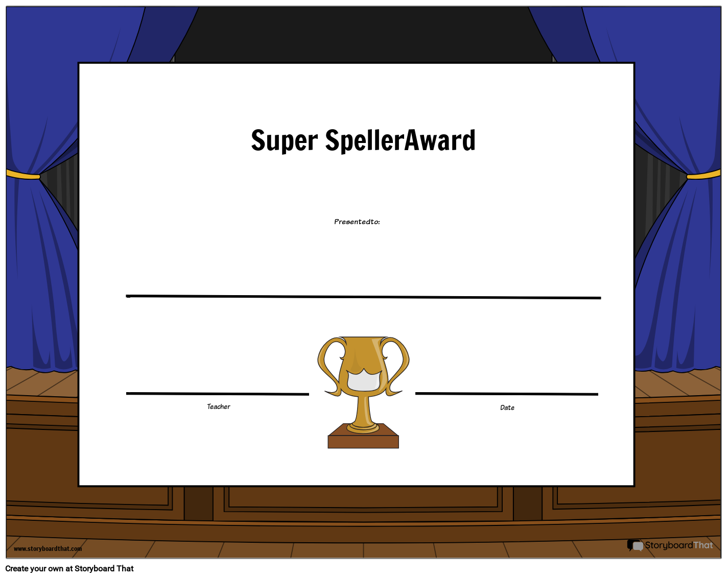 Super Speller Award Storyboard af da-examples