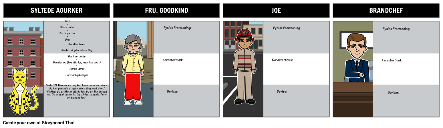 The Fire Cat Tegnoversigt Storyboard af da-examples