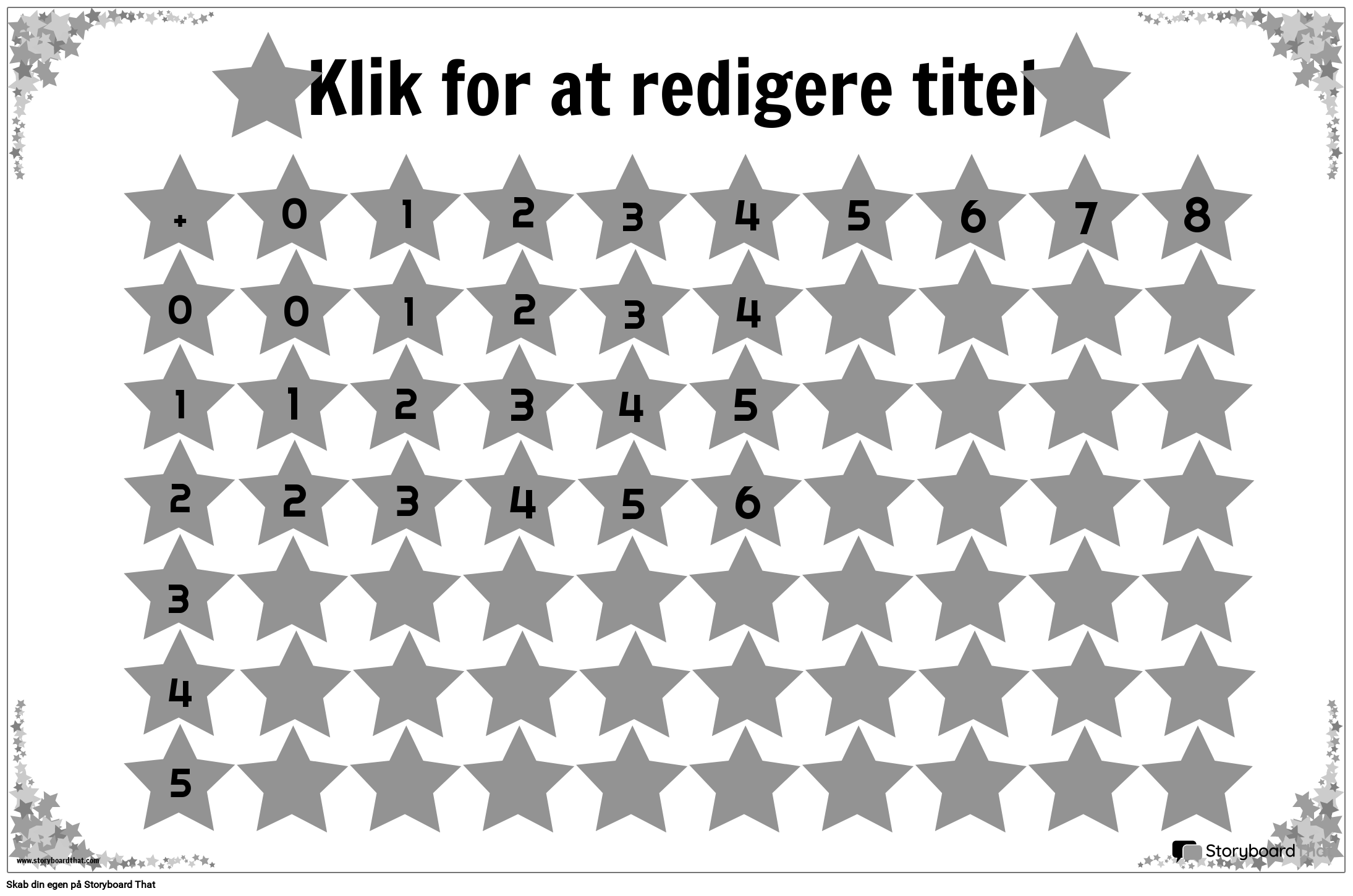 Tilføjelsesoversigter Plakat med Stjerner B&W