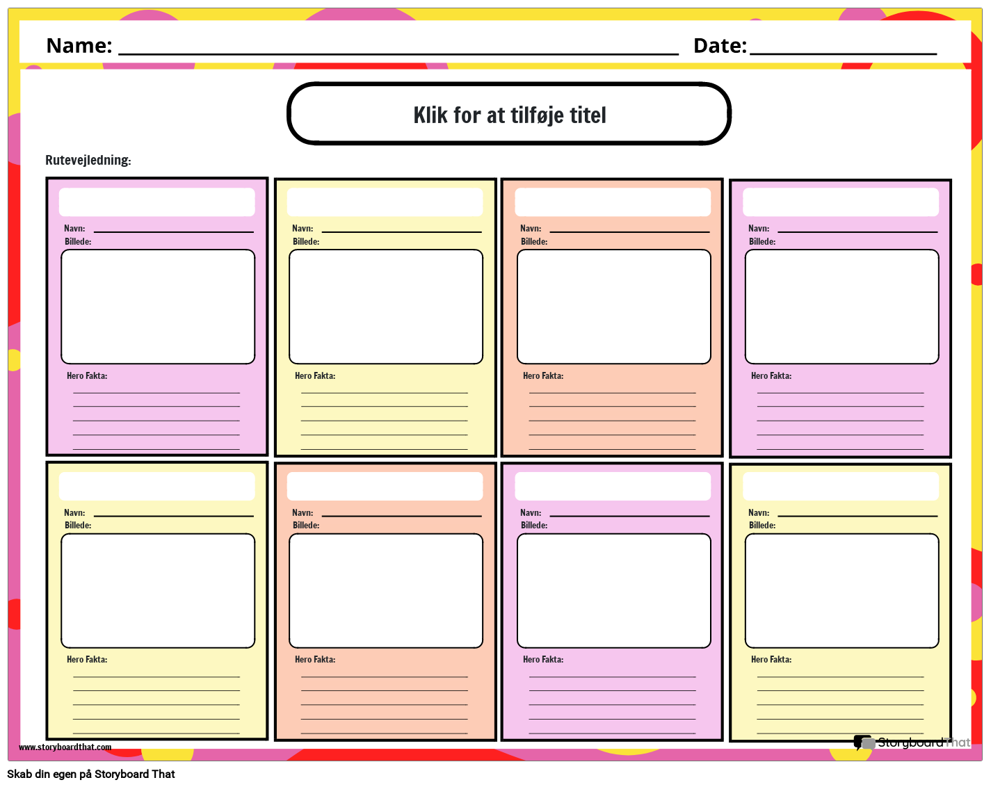 Typer af Helte-faktaark Storyboard por da-examples Typer af Helte-faktaark Storyboard por da-examples