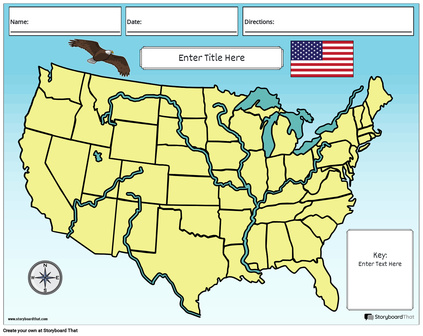 USA Fysisk Geografi Storyboard af da-examples