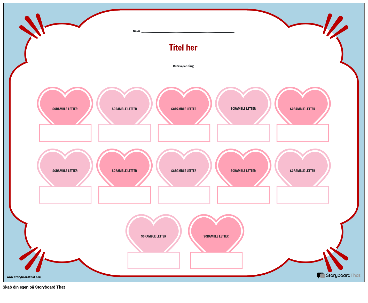 Valentine's Word Scramble Storyboard por da-examples