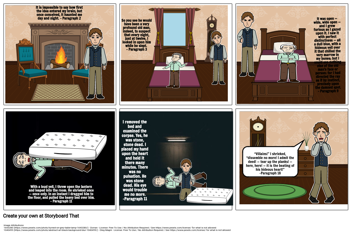 The Tell-Tale Heart Comic Storyboard by dakota13504