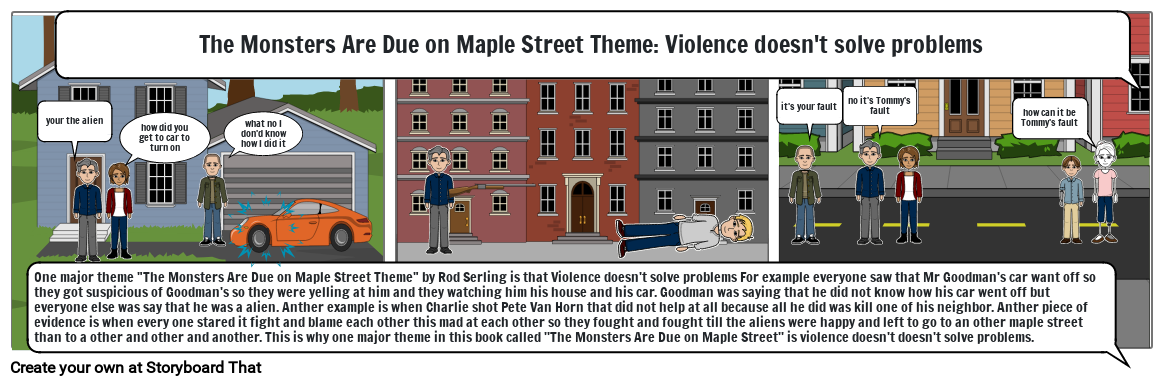 The Monsters Are Due on Maple Street Theme Storyboard