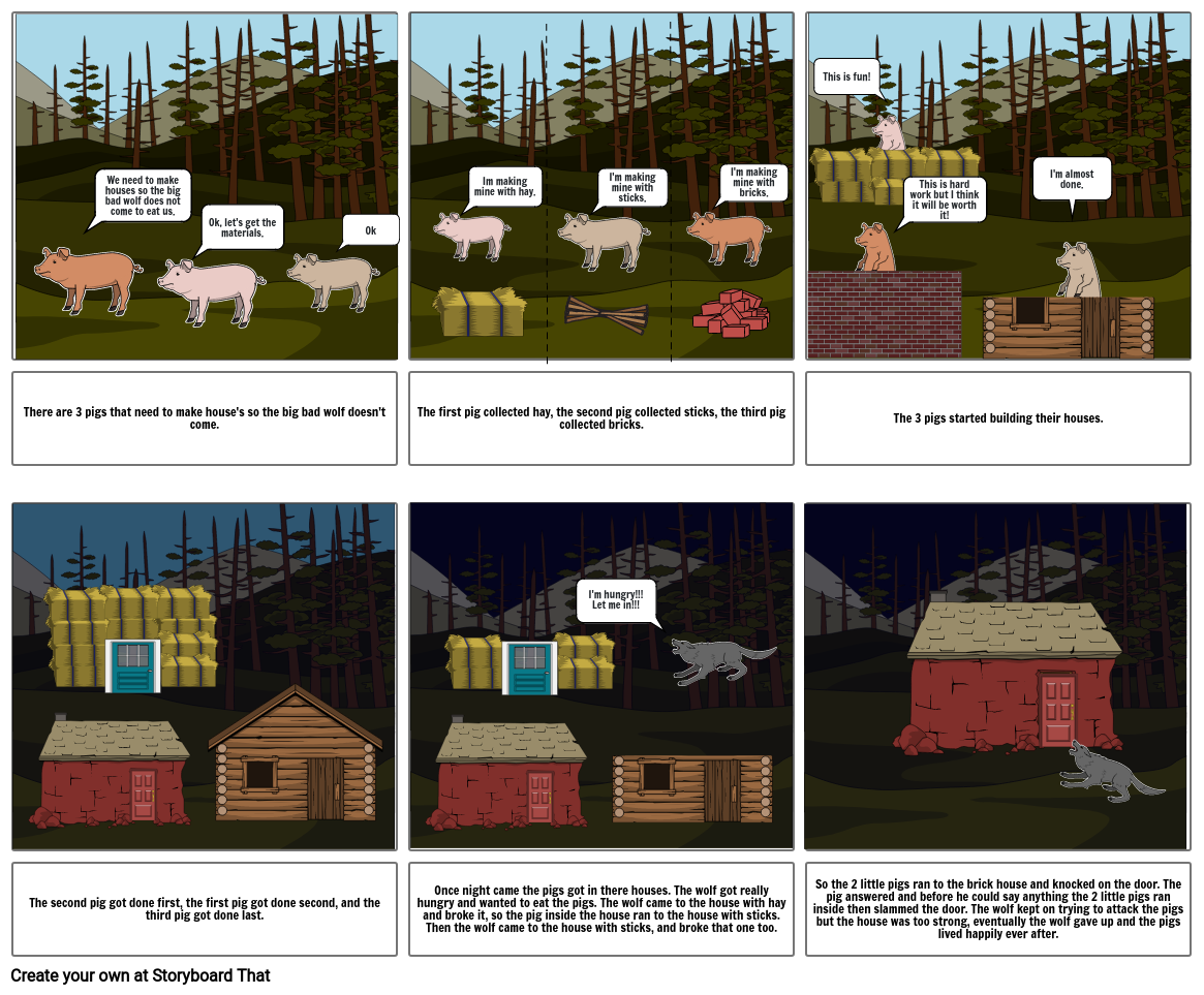3 little pigs Storyboard by dc05ef27
