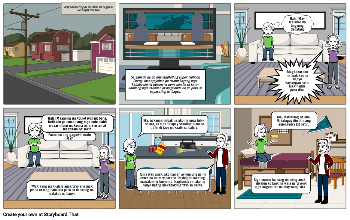 Paghahanda sa Paparating na bagyo Storyboard by dc226d3c