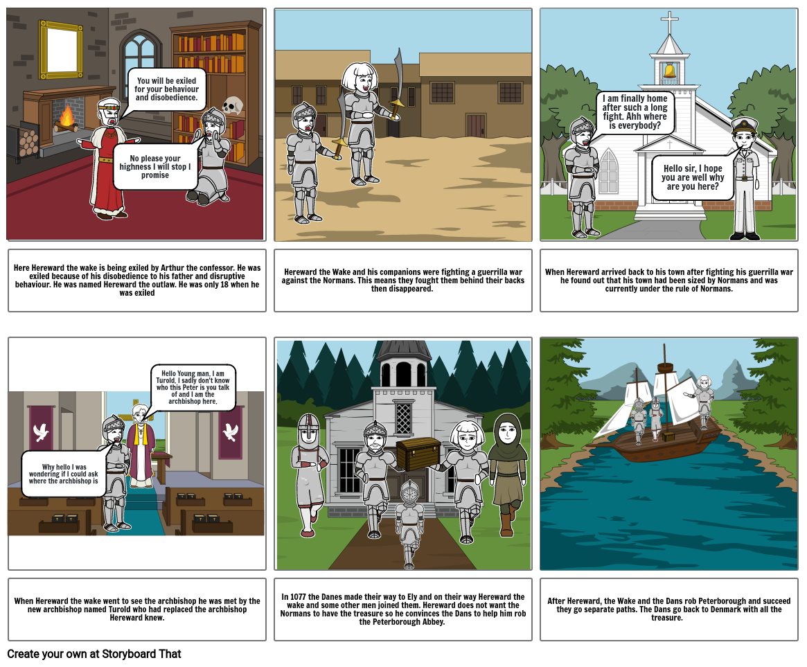 History Storyboard about Hereward the wake Storyboard