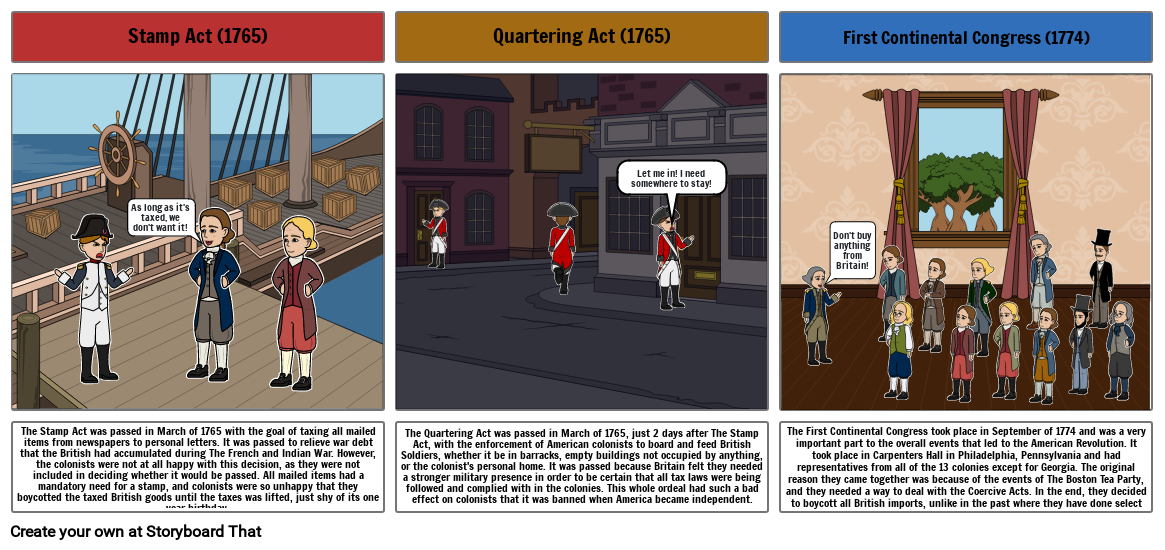 3 Colonial Events Storyboard Storyboard by dd962acd