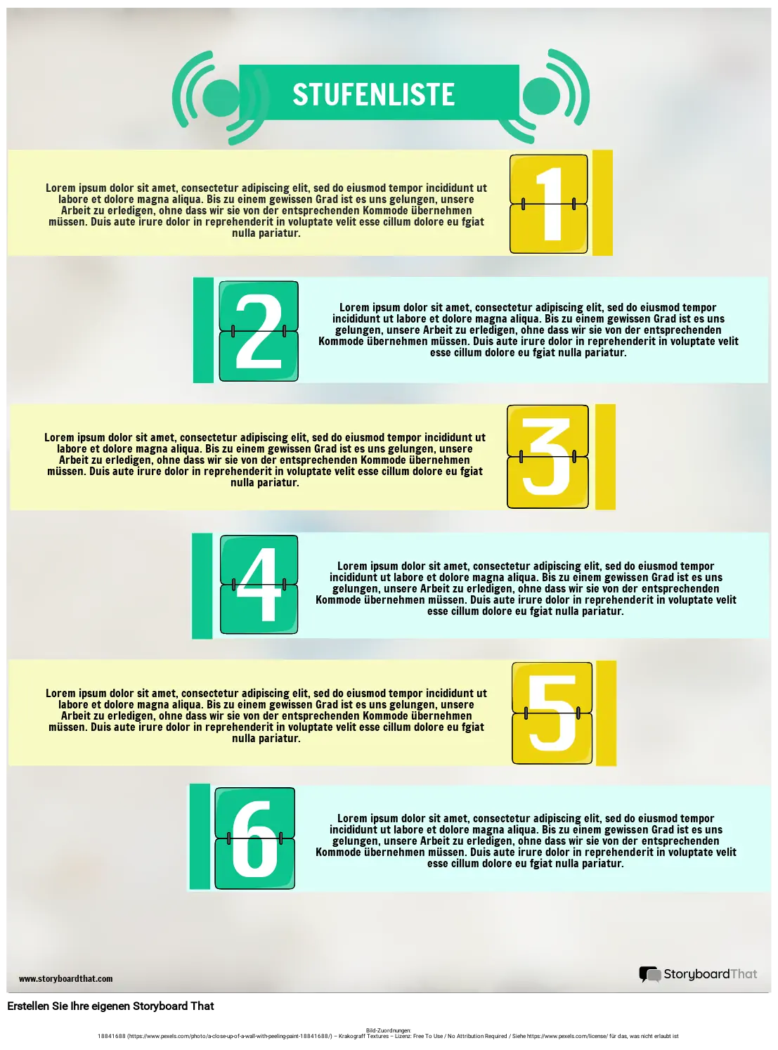 Arbeitsblatt mit druckbarer Rangliste Storyboard