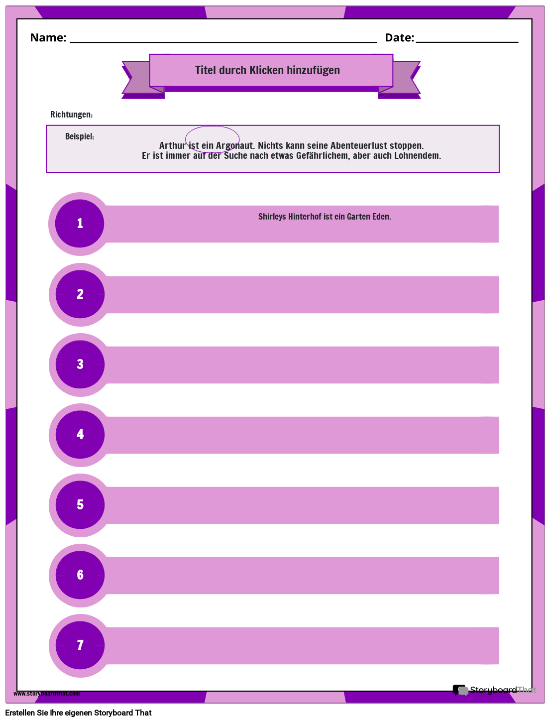 Arbeitsblatt zum Einkreisen und Erklären von Anspielungen