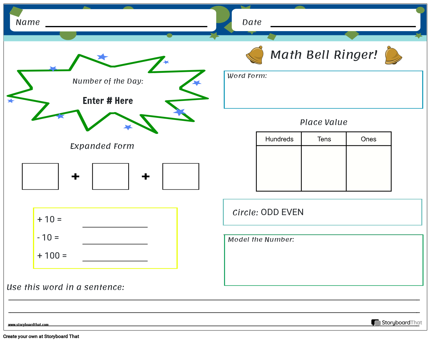 Bell Ringers Math Landschaft Storyboard von de-examples