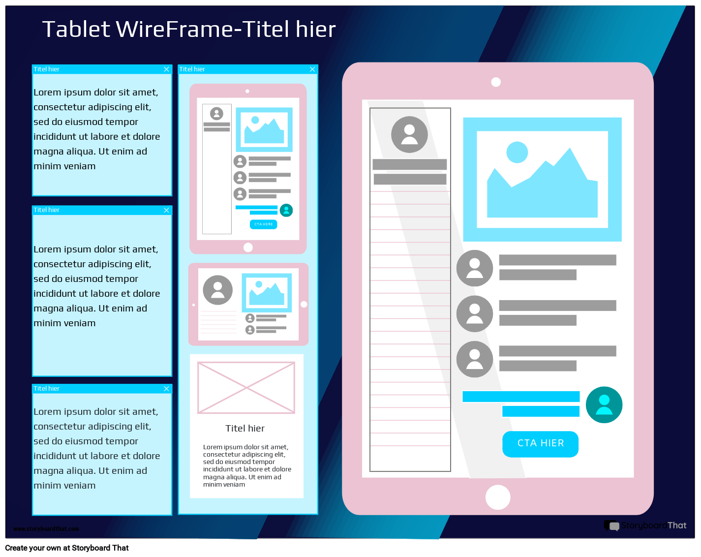 Corporate Tablet WireFrame-Vorlage 1 Storyboard