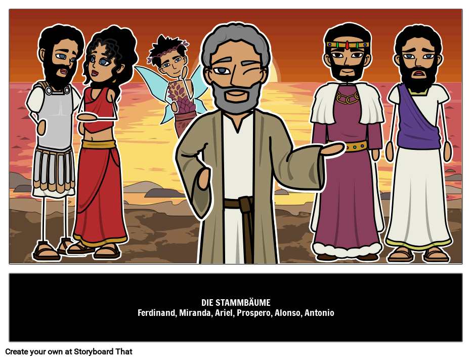 Die Sturm-Hauptcharaktere Storyboard von de-examples