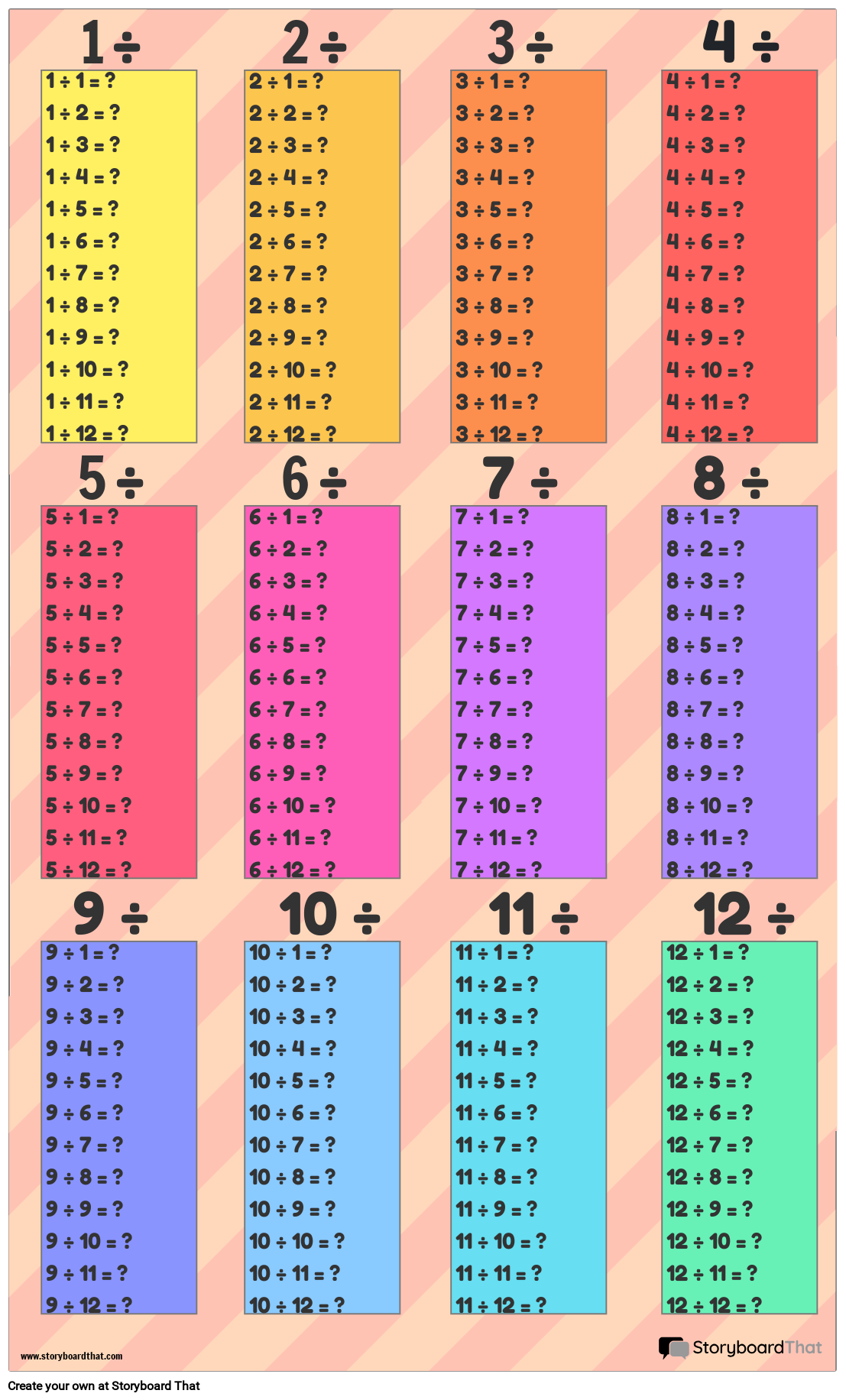 Divisionstabellenvorlage Storyboard by de-examples