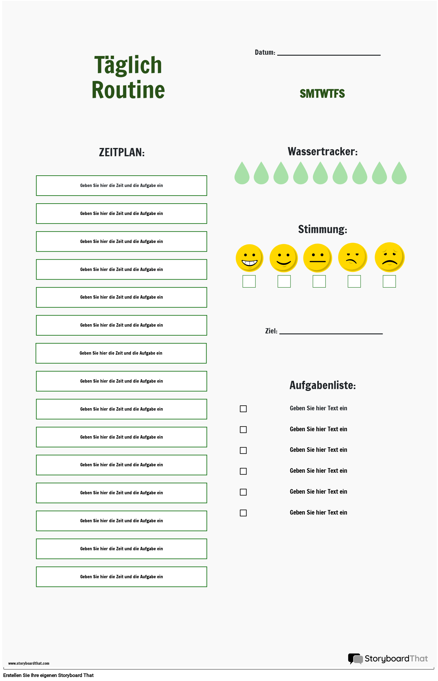 Einfacher Tagesablauf-Tracker Storyboard by de-examples