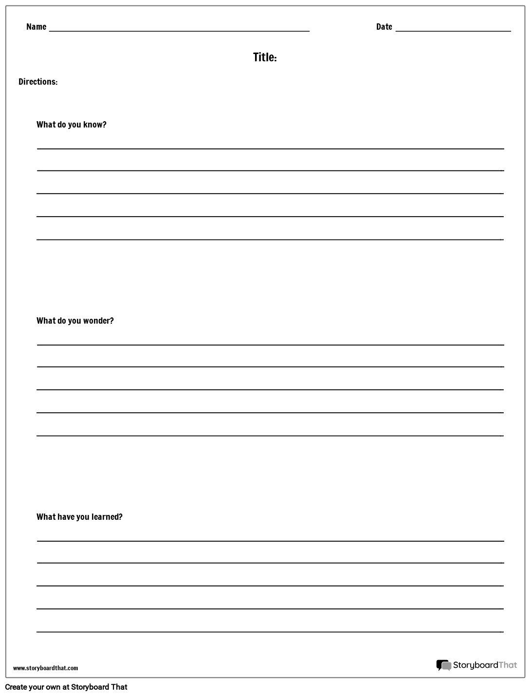 KWL - Paragraphen Storyboard por de-examples