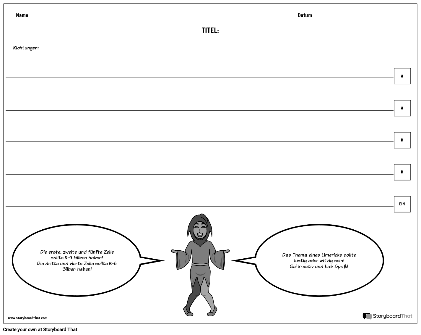 Limerick Storyboard Par De examples