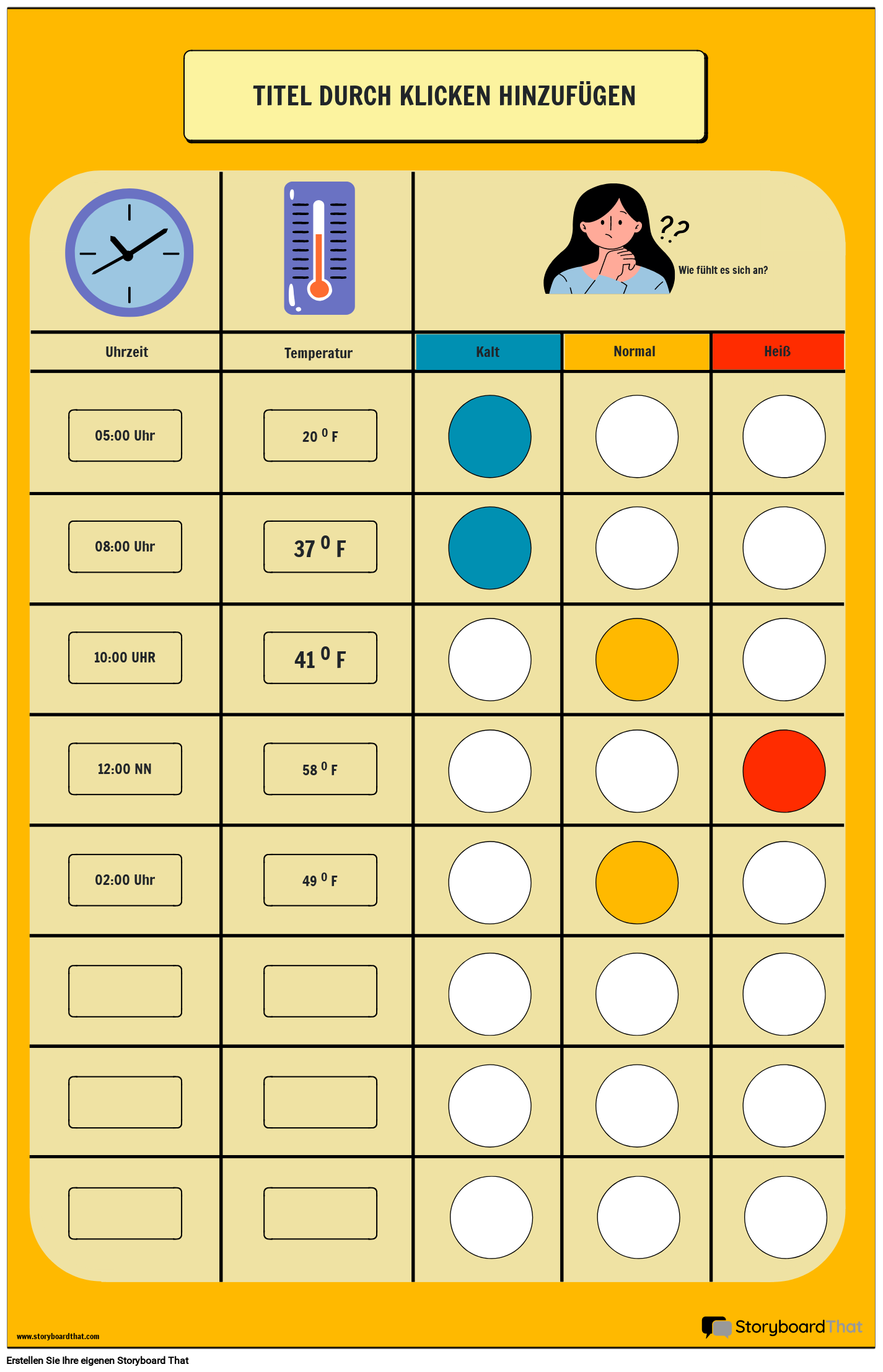 MAßEINHEITEN - TEMPERATUR-TRACKER-POSTER MIT TAGESZEIT