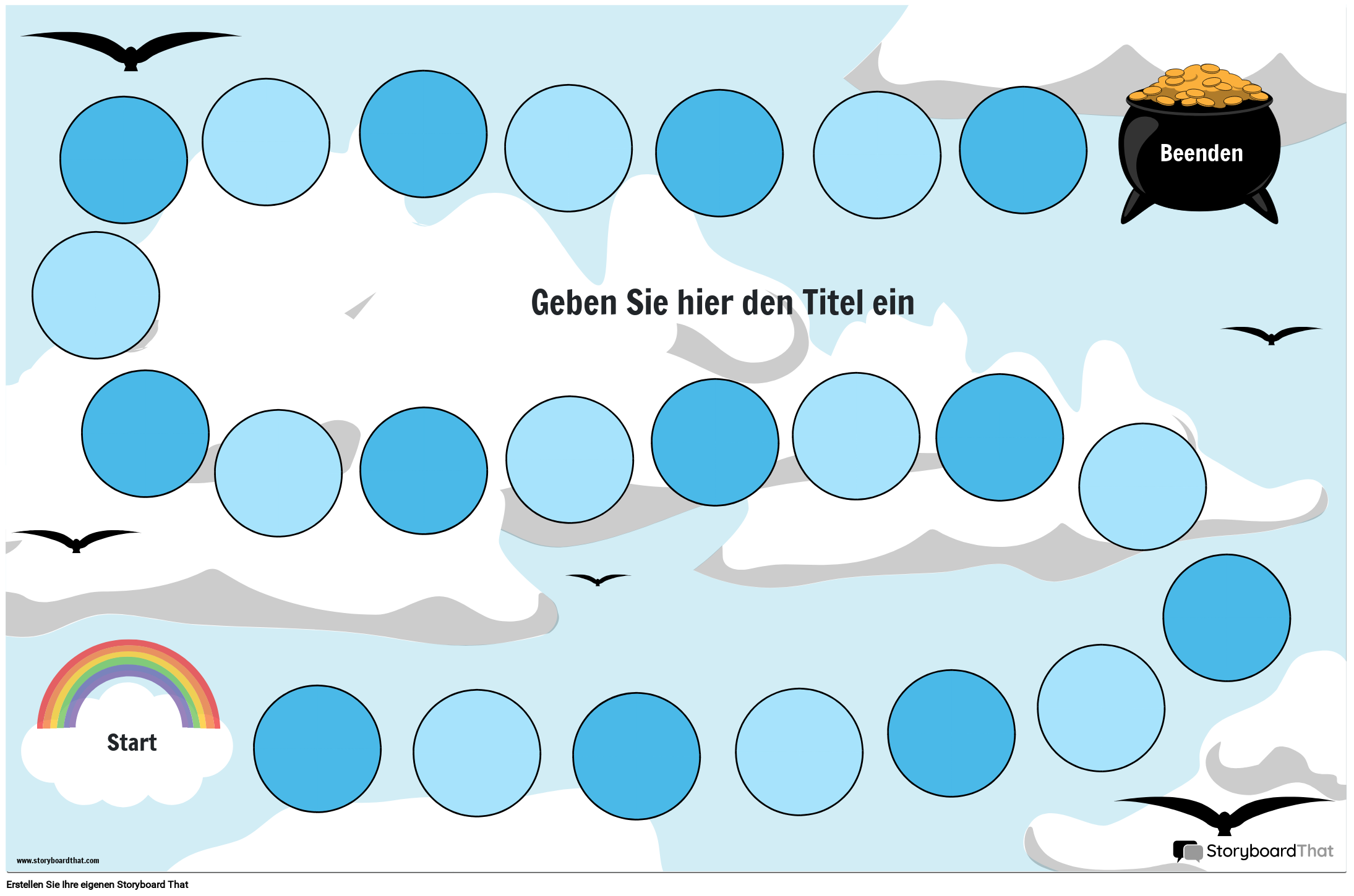 Oben in der Sky-Brettspielvorlage Storyboard by de-examples