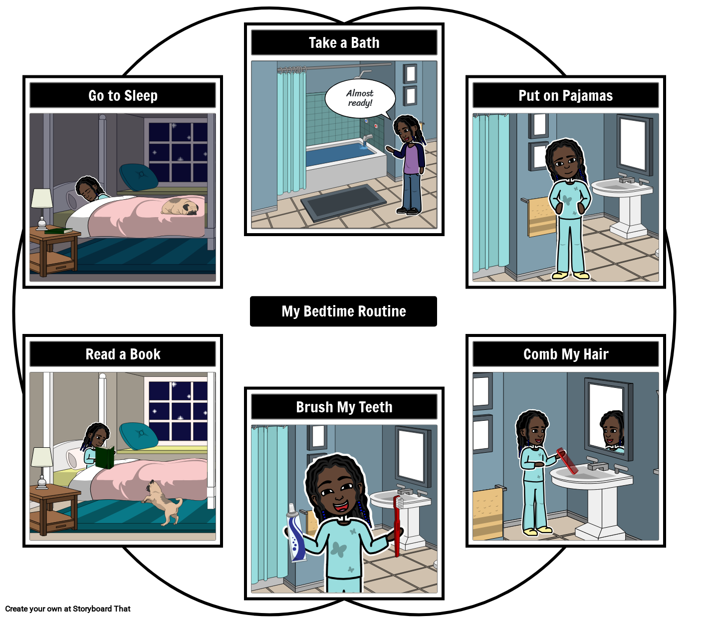 Routinediagramm Storyboard by de-examples