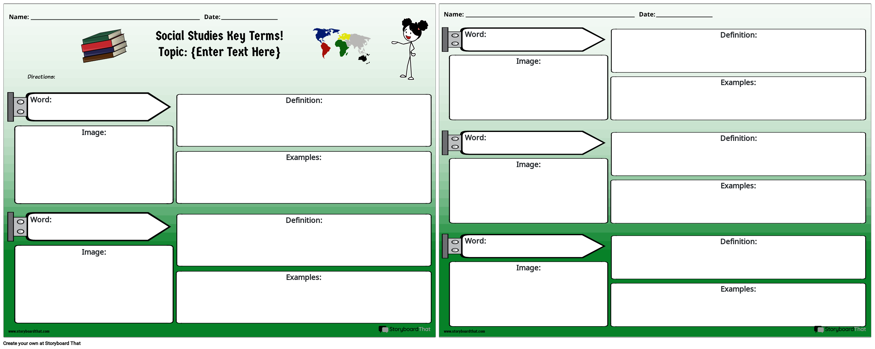 Social Studies Vokabular Graphic Organizer Landscape