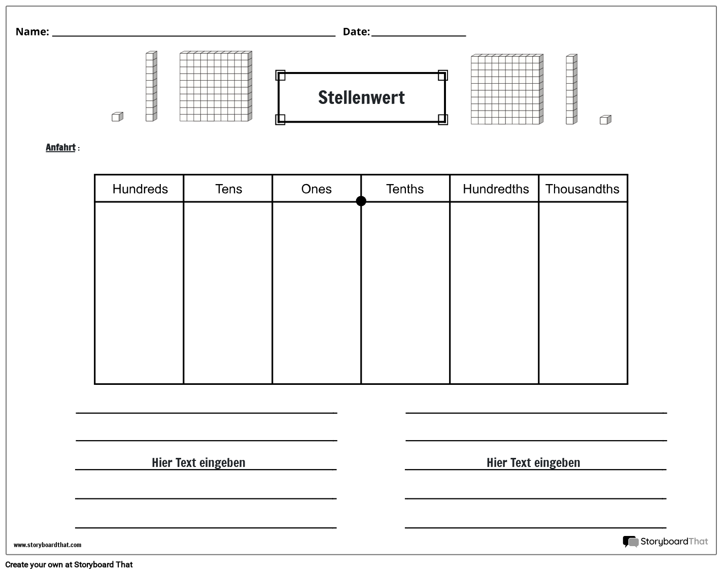 Stellenwert 7 Storyboard von de-examples