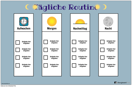 Machen Sie ein Routine-Diagramm | Tägliche Routine Chart Vorlage