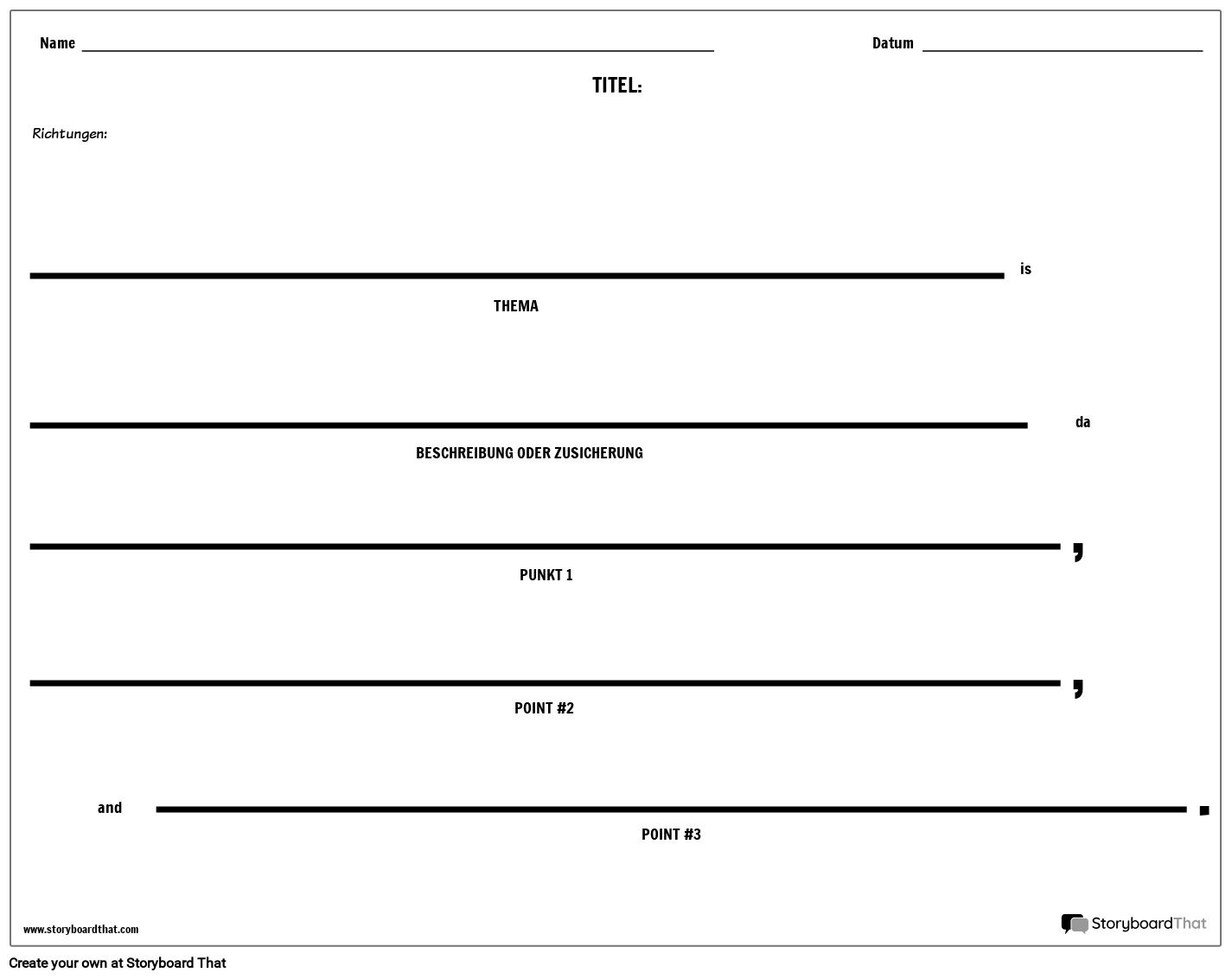 Umriss Storyboard by de-examples