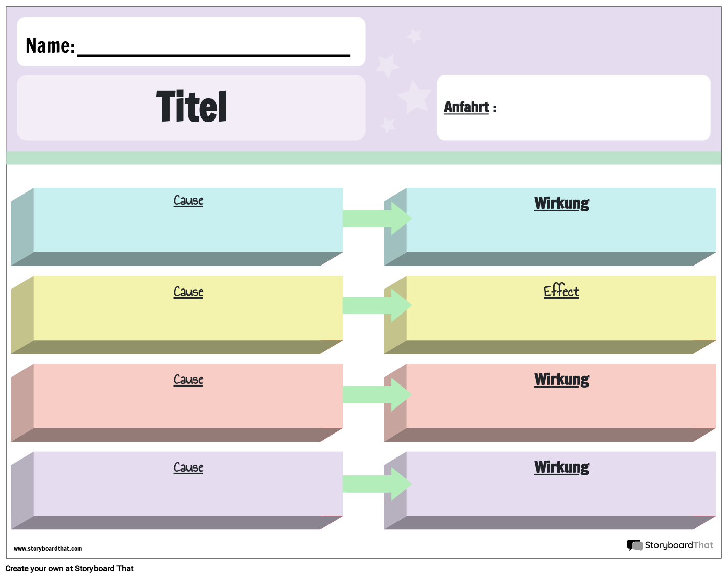 Arbeitsblätter und Vorlagen für Ursache und Wirkung — Ursache und ...