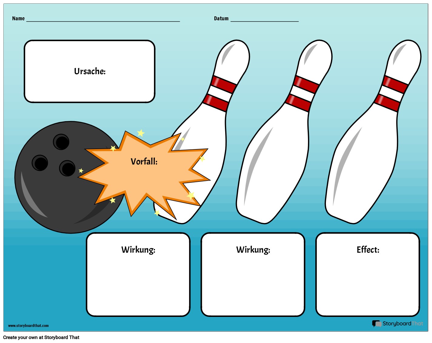 Arbeitsblätter und Vorlagen für Ursache und Wirkung — Ursache und ...