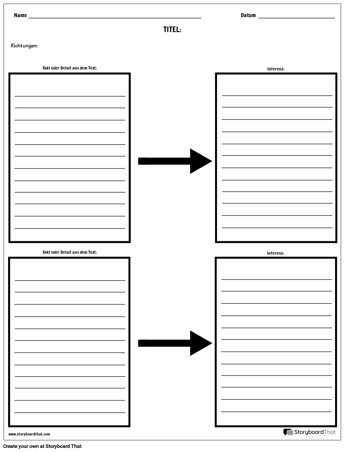 Wenn - Dann Inferenz Storyboard par de-examples