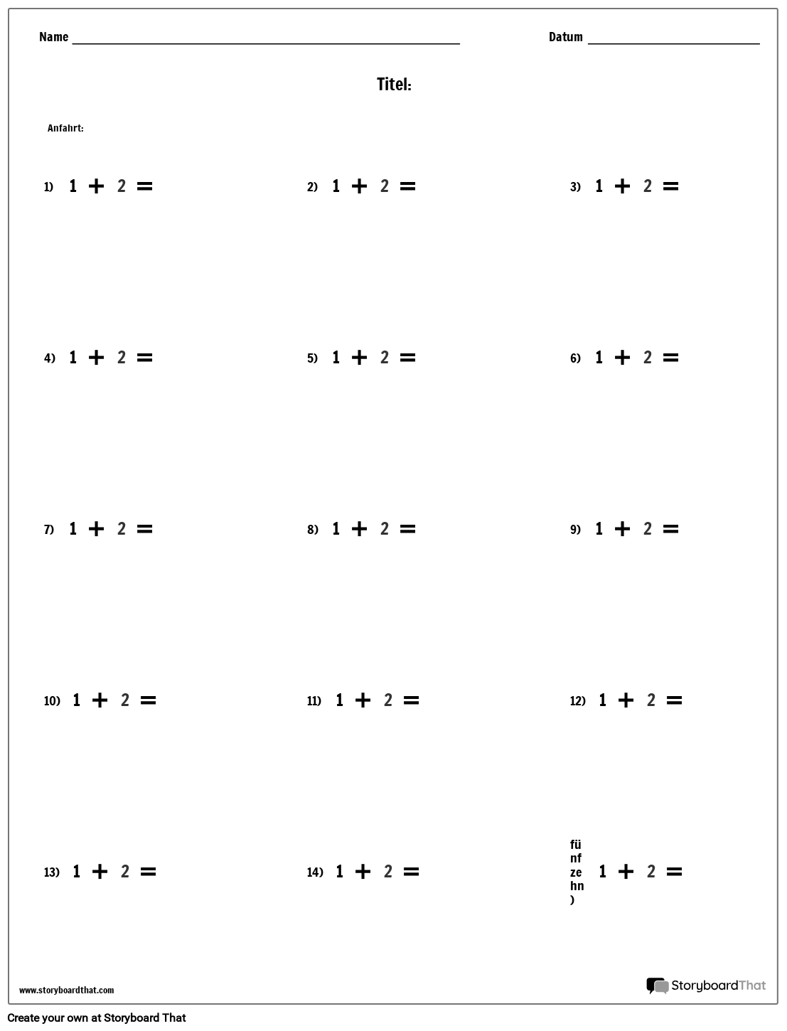 Zusatz - Einzelnummer - Version 1 Storyboard von de-examples