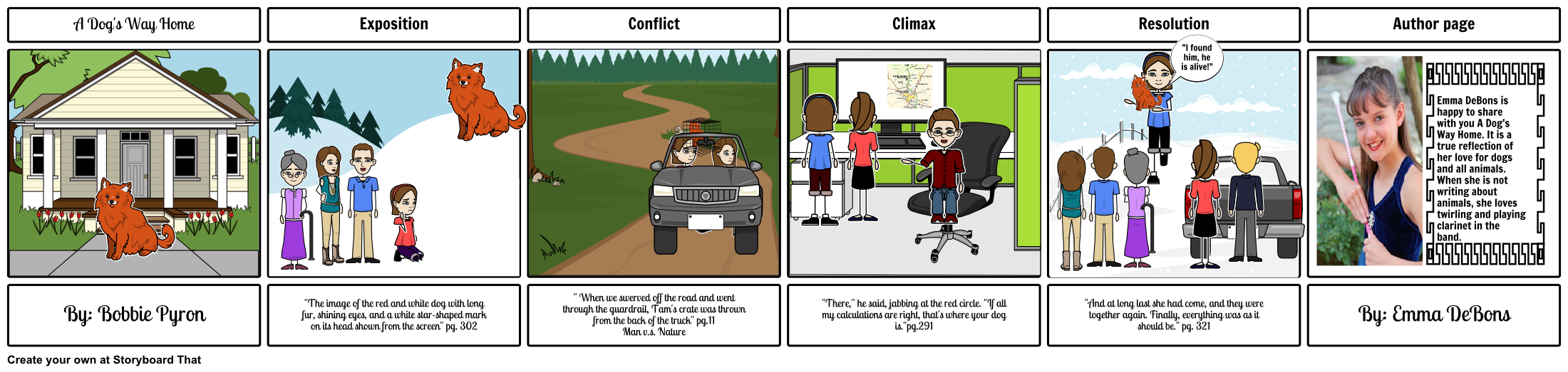7th grade English project Storyboard by debonemm000