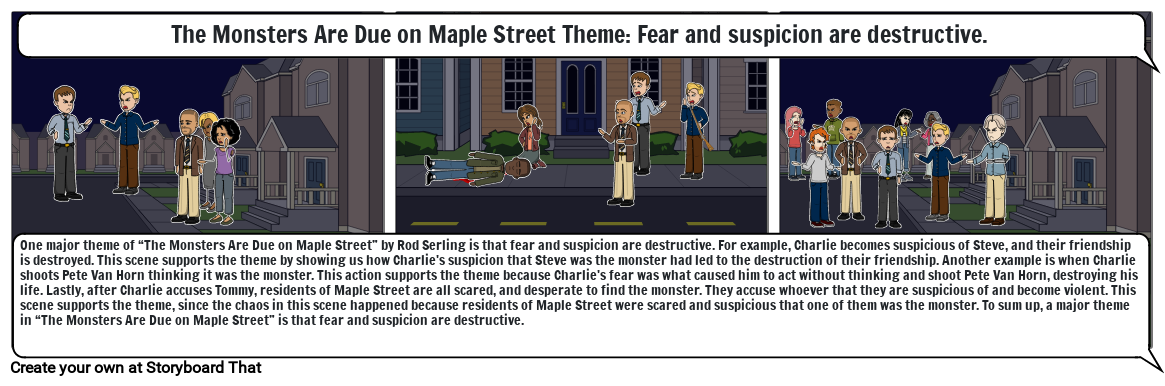 The Monsters Are Due on Maple Street Theme Storyboard