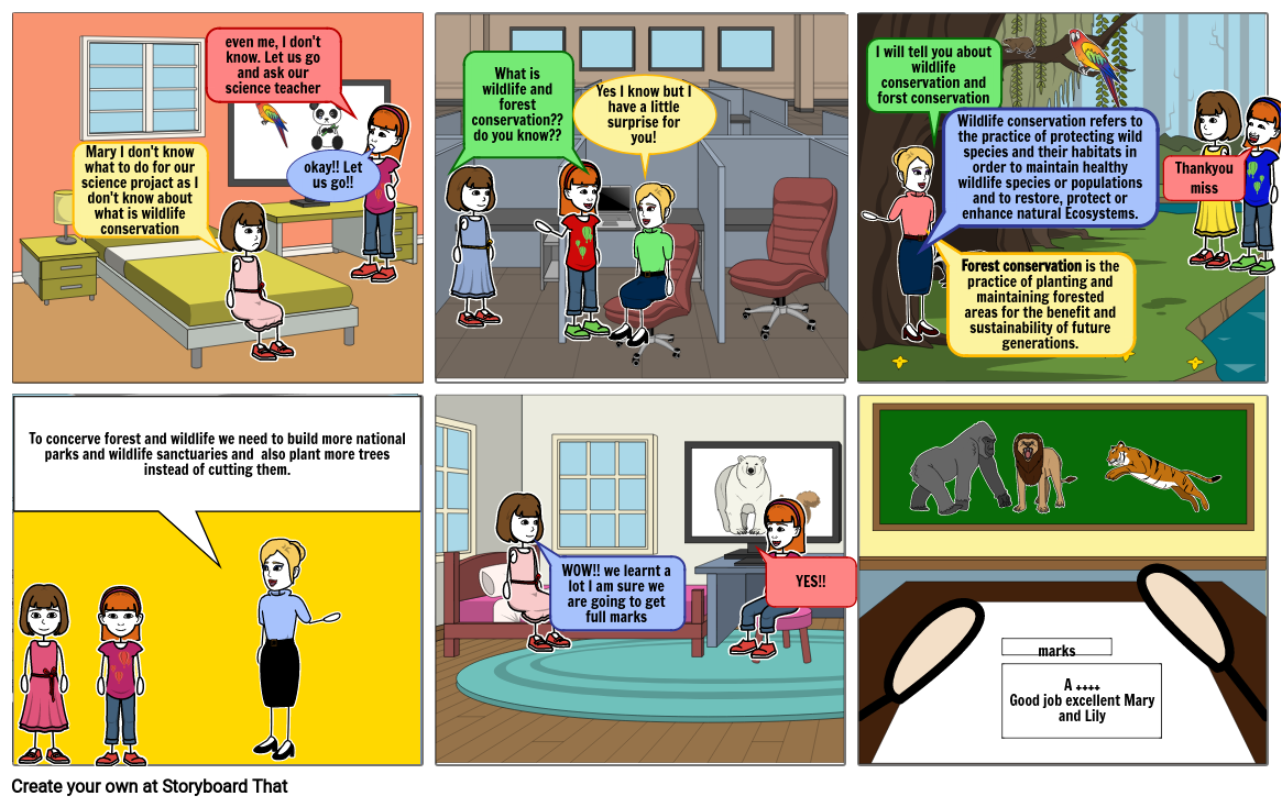 Wildlife and forest conservation Storyboard by diya2010storyboardthat