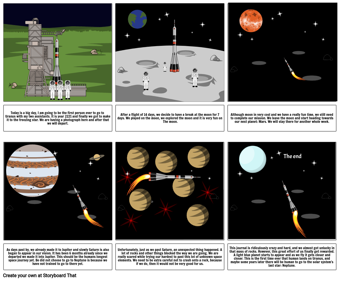 Going to space Storyboard por dreamfan217