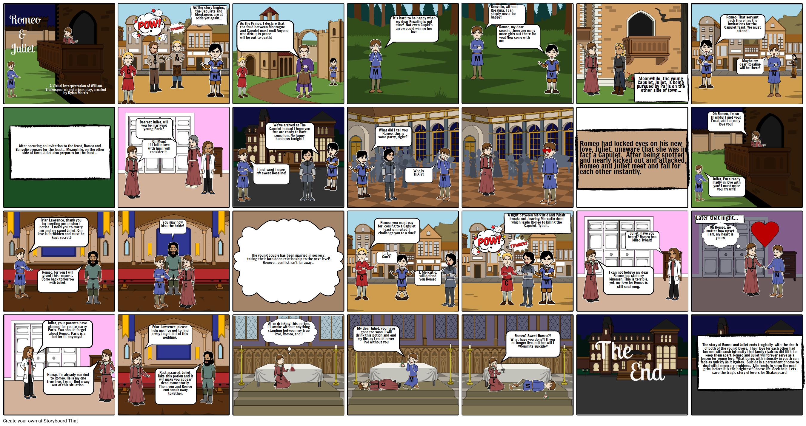 Romeo & Juliet Storyboard par dylonaaaa