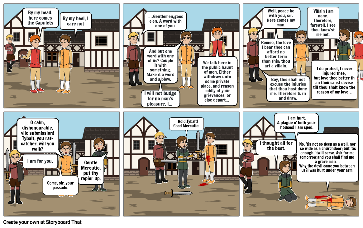 Romeo and Juliet Act 3, Scene 1 Storyboard por e044afd6