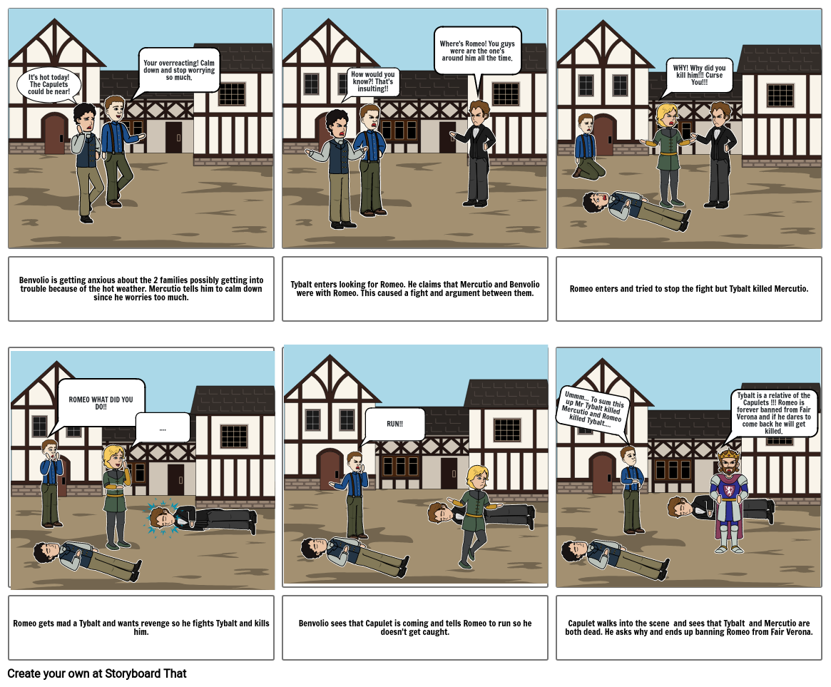 Act III Scene 1 R&J Comic Strip Storyboard por e077849c